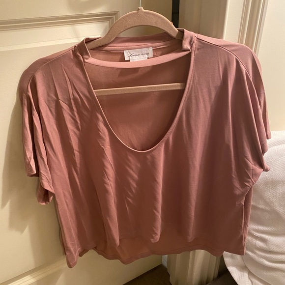 Tops | Blush Pink Low Cut Top | Poshmark